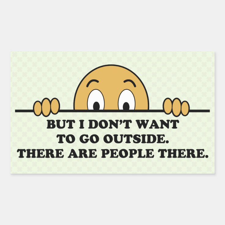 Funny Social Anxiety Coronavirus Rectangular Sticker | Zazzle