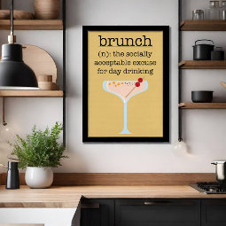 Funny Social Brunch Drink Quote Typography Poster | Zazzle