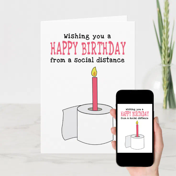 Funny Social Distancing Birthday Card | Zazzle