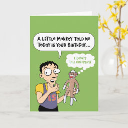 Funny Sock Monkey Birthday Card | Zazzle