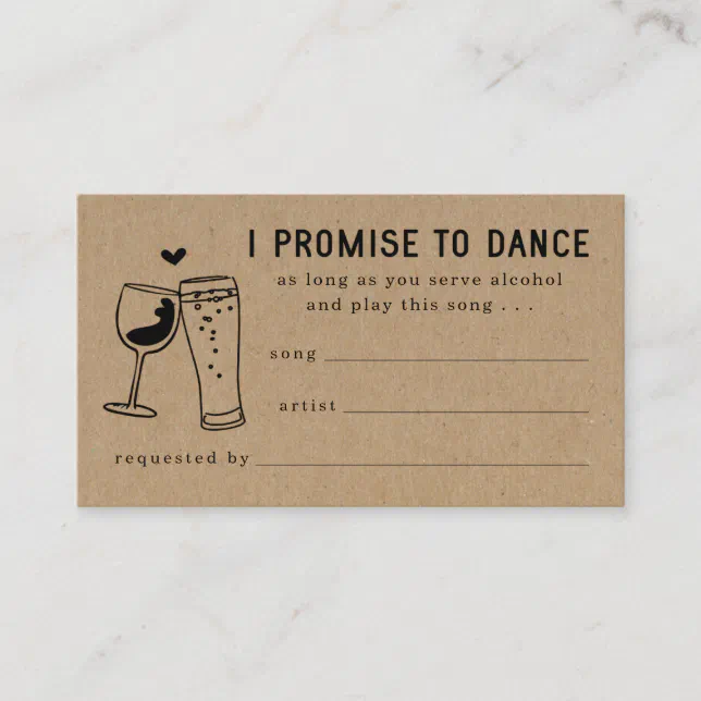 Funny Song Request Card Invitation Enclosure | Zazzle