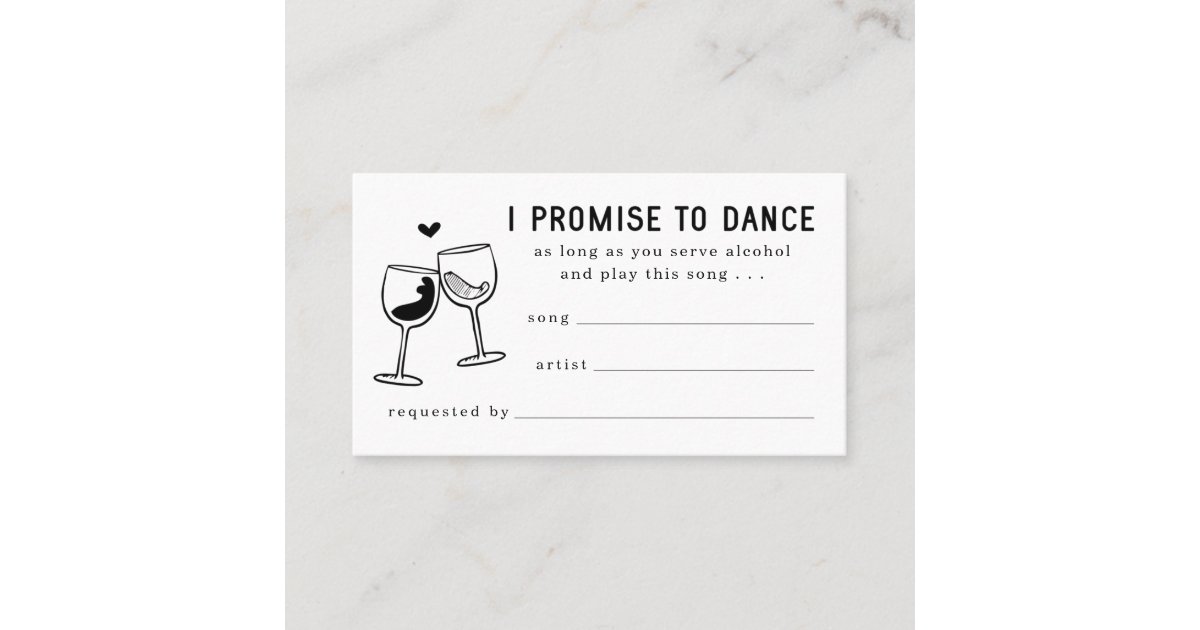 Funny Song Request Card Invitation Enclosure | Zazzle