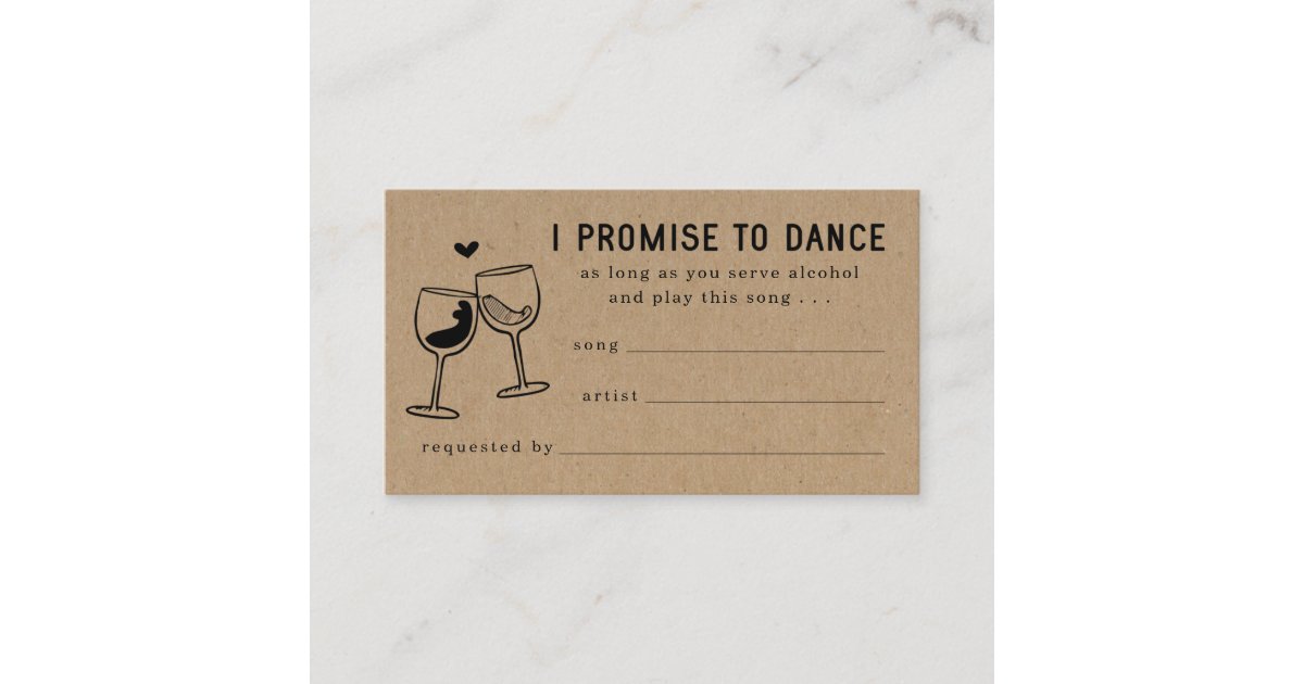 Funny Song Request Card Invitation Enclosure | Zazzle