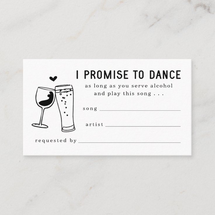 Funny Song Request Card Invitation Enclosure | Zazzle