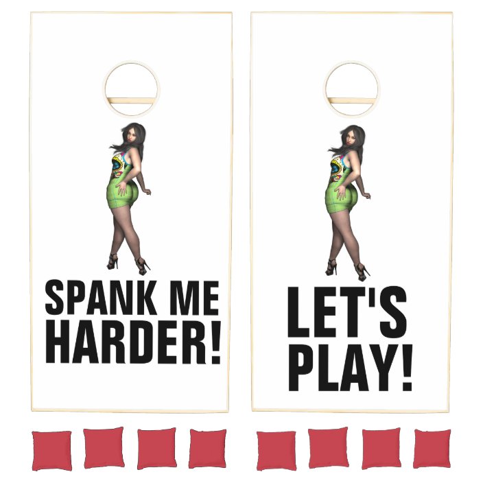 Funny Spanking Spank Me Harder Cornhole Set
