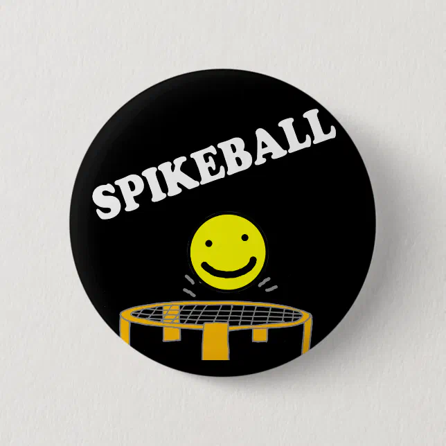 Funny Spikeball Net with Smile Face Art Button | Zazzle