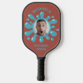 Funny Splatter Squish Blue Goo Custom Name Photo Pickleball Paddle | Zazzle