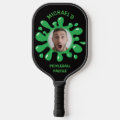 Funny Splatter Squish Green Goo Custom Name Photo Pickleball Paddle ...