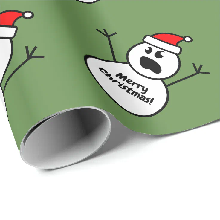 Funny spooky Santa Claus snowman Christmas Wrapping Paper | Zazzle