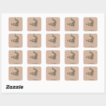 Funny Sporty Giraffe Square Sticker | Zazzle