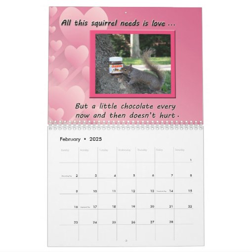 Funny Squirrel Just Plain Nutz Calendar | Zazzle