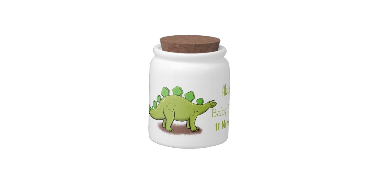 Funny stegosaurus dinosaur cartoon candy jar | Zazzle