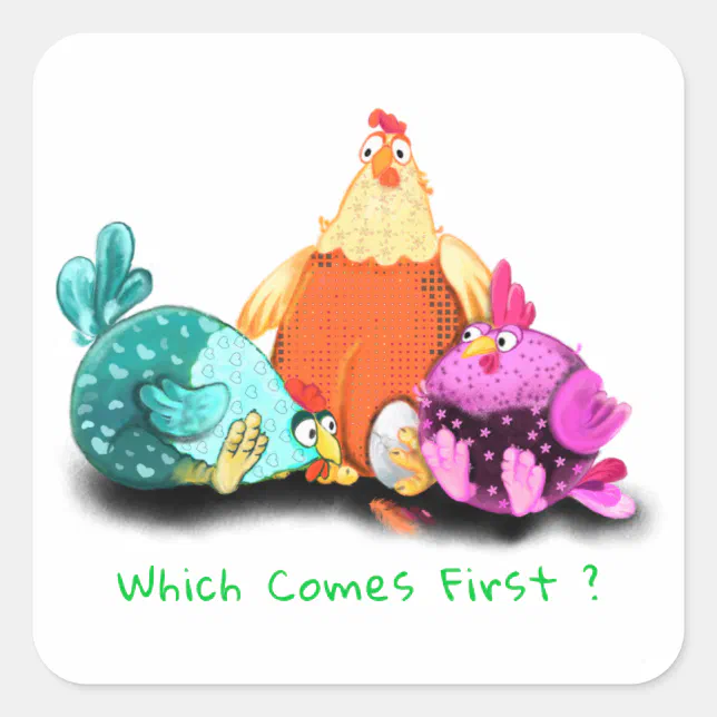 Funny Sticker Chickens Waiting Egg To Hatch | Zazzle