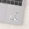 FUNNY STICKMAN CHASING APPLE SIGN STICKER | Zazzle