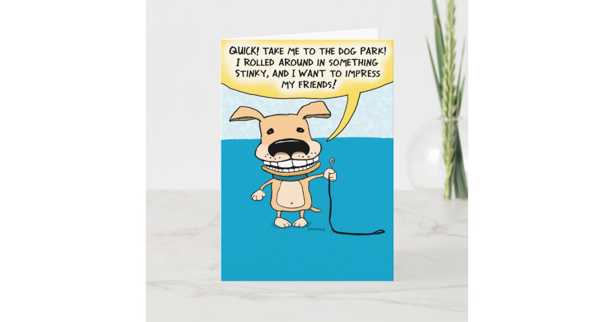 Funny Stinky Dog Birthday Card | Zazzle