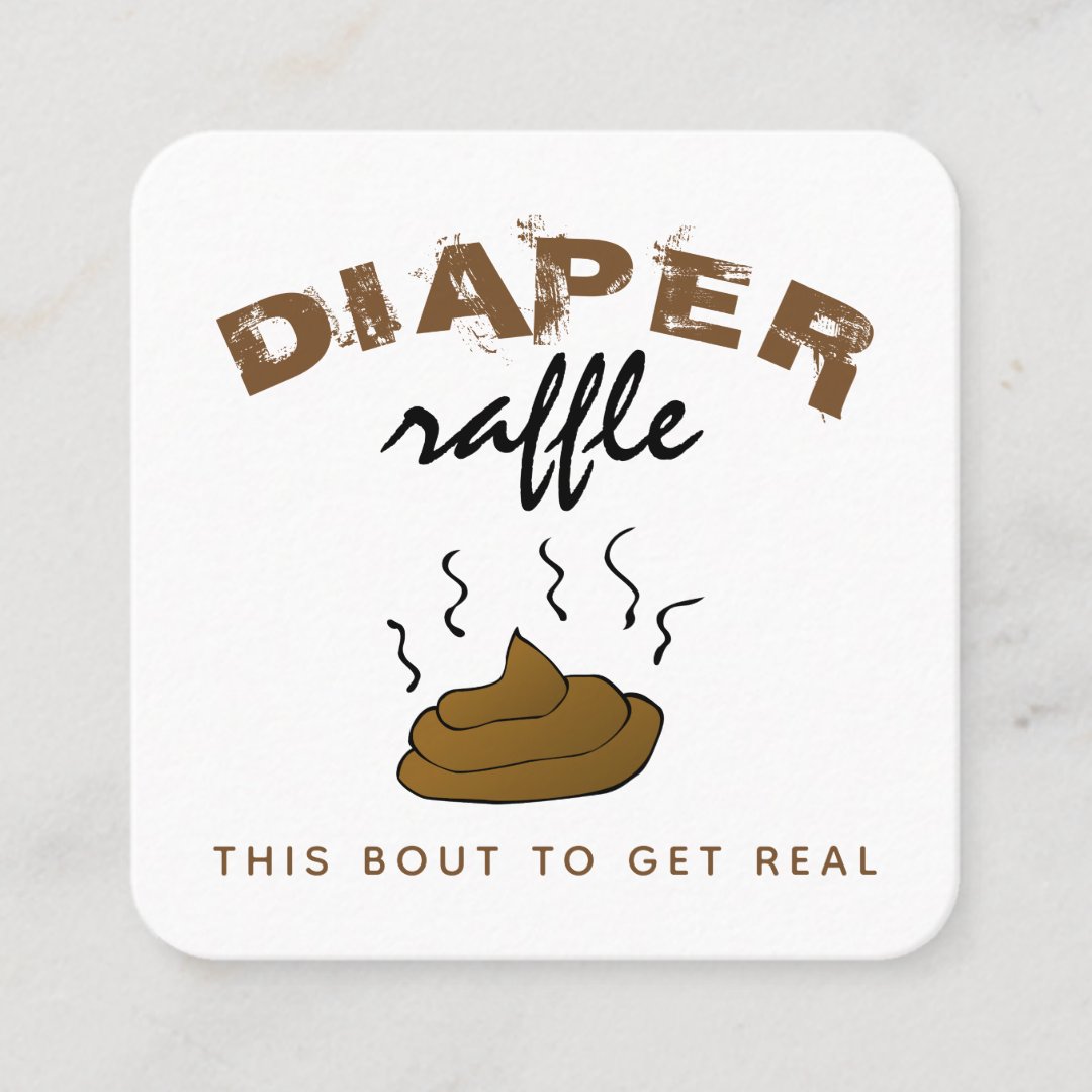 Funny Stinky Poop Diaper Raffle Invitation Inserts | Zazzle
