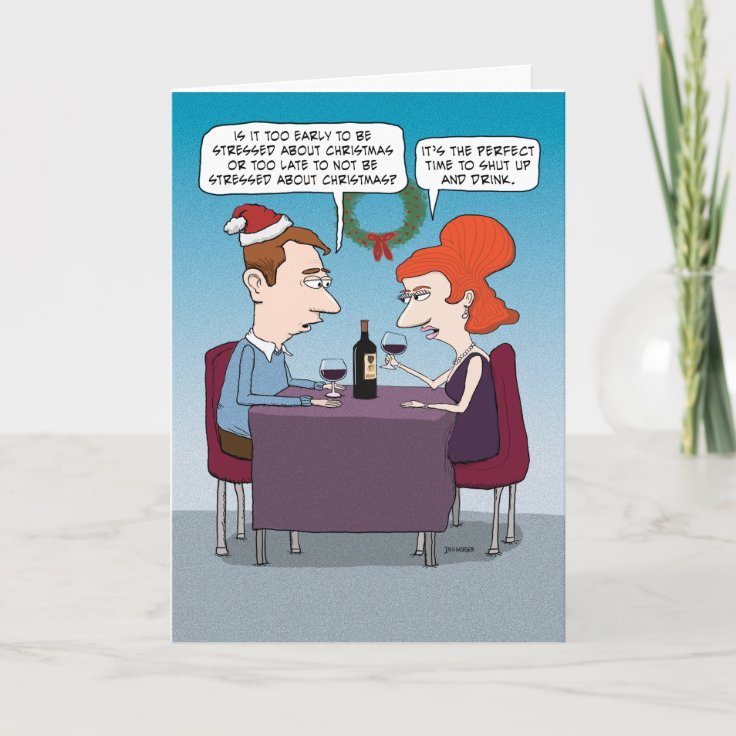 Funny Stressed About Christmas Holiday Card | Zazzle