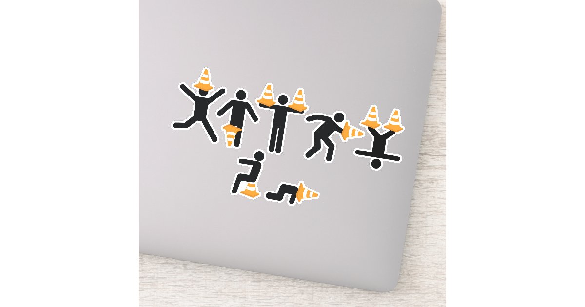 Funny Student Traffic Cones Graduation Party Sticker | Zazzle