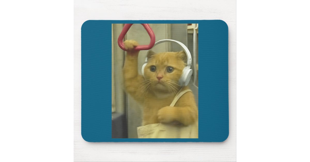 Funny Subway Cat Meme Stud Brainrot Cats Humor Kit Mouse Pad | Zazzle