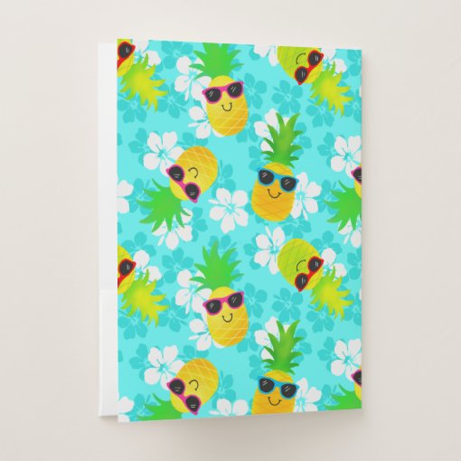 Funny Summer Tropical Pineapples Pocket Folder | Zazzle