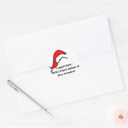 Funny Support Santa Classic Round Sticker | Zazzle