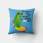 Funny Surfing Pickle Pillow | Zazzle