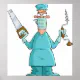 Funny Surgeon Cartoon Hilarious Medical Humor Poster | Zazzle