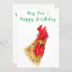 Funny Surprised Curious Rooster - Happy Birthday | Zazzle