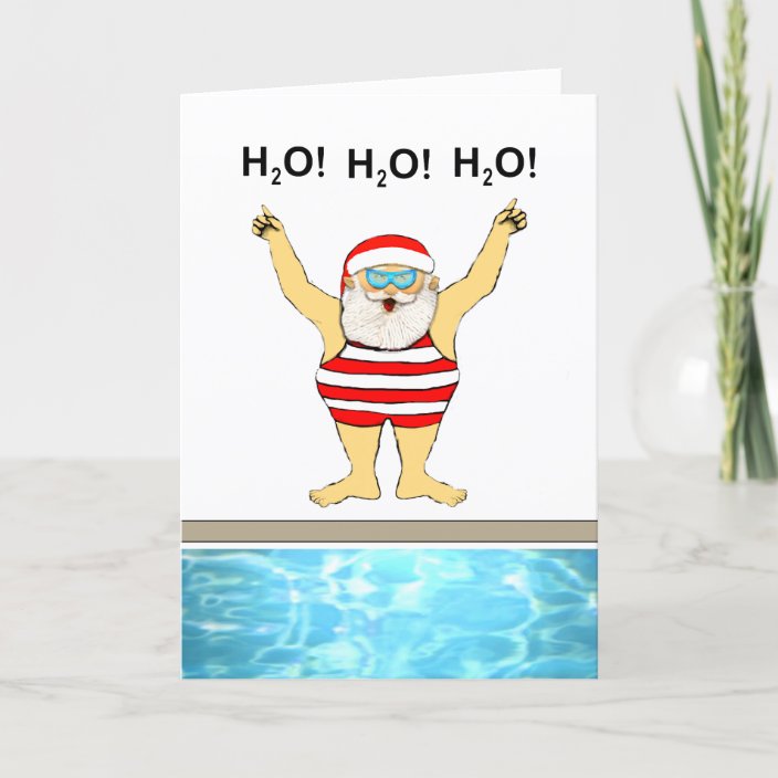 Funny Swimmer Christmas Holiday Card | Zazzle.com