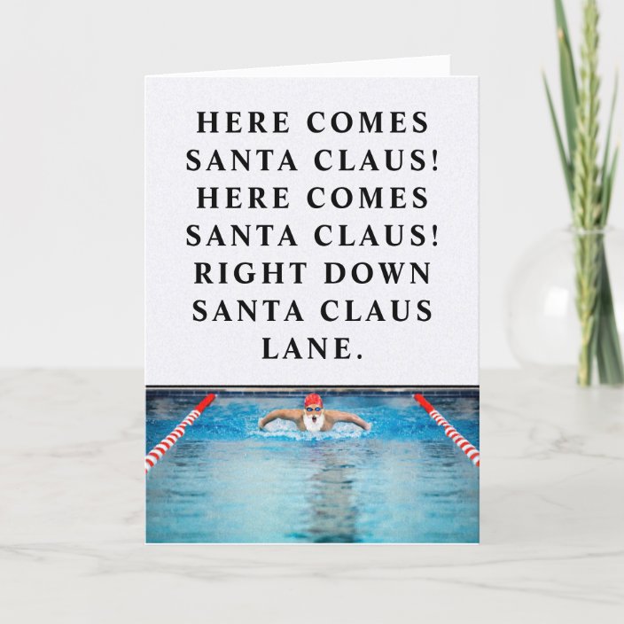 Funny Swimmer Christmas holiday cards | Zazzle.com
