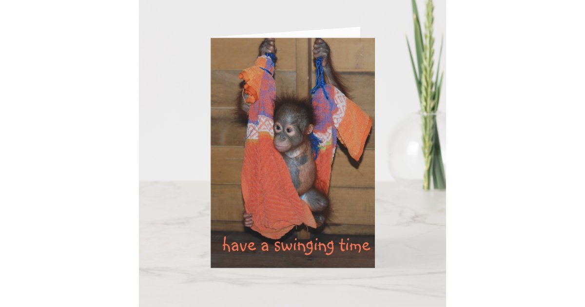 Funny Swinging Birthday Card | Zazzle