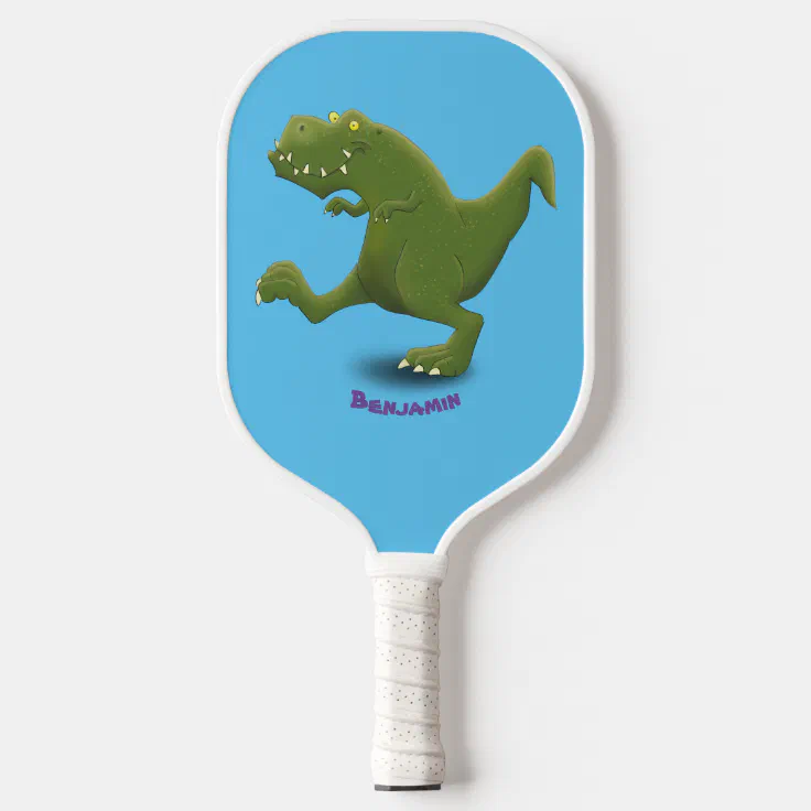 Funny T rex dinosaur cartoon humor Pickleball Paddle | Zazzle