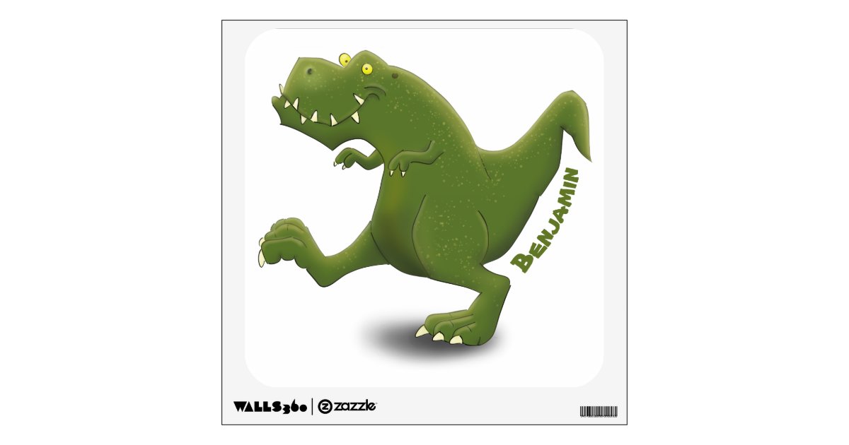 Funny T rex dinosaur cartoon humor Wall Decal | Zazzle