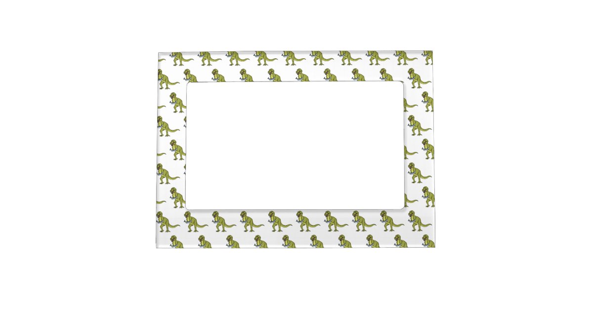 Funny T rex dinosaur illustration Magnetic Frame | Zazzle