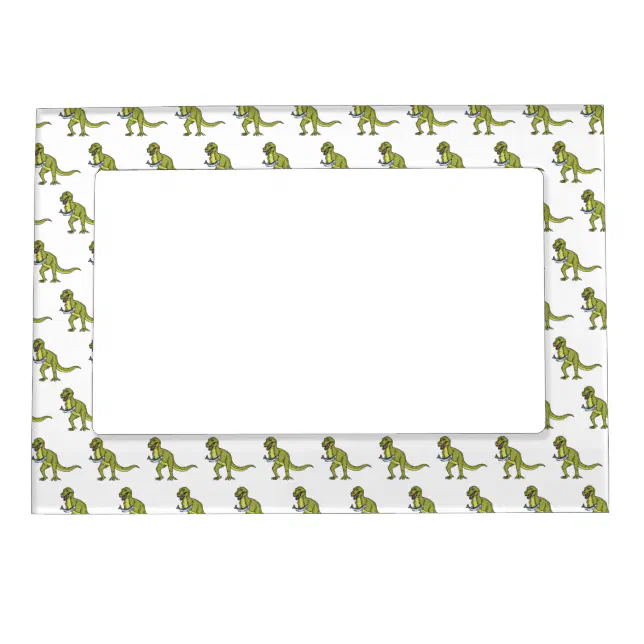 Funny T rex dinosaur illustration Magnetic Frame | Zazzle