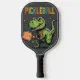Funny T-rex Dinosaur Playing Pickleball Art Pickleball Paddle | Zazzle
