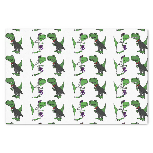 Funny T-rex Dinosaur Wedding Tissue Paper | Zazzle