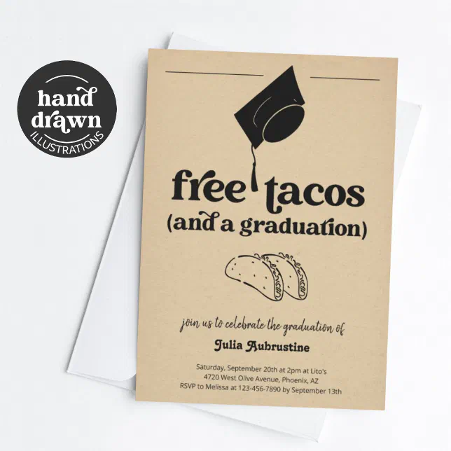 Funny Taco Graduation Party Invitation | Zazzle