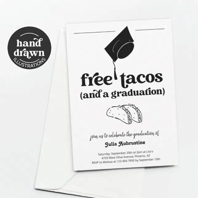 Funny Taco Graduation Party Invitation | Zazzle