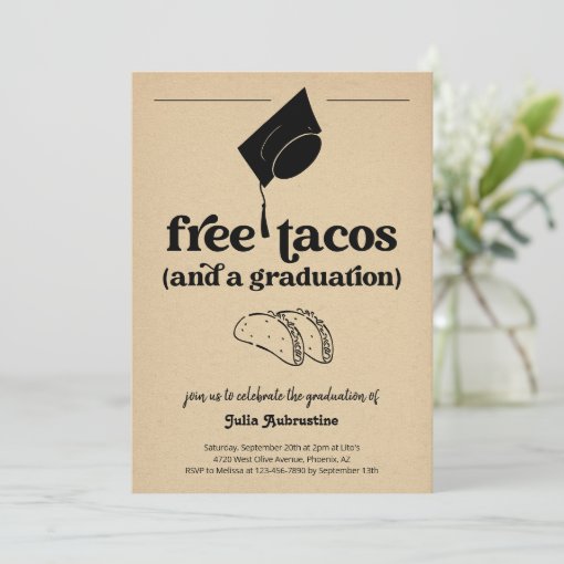 Funny Taco Graduation Party Invitation | Zazzle