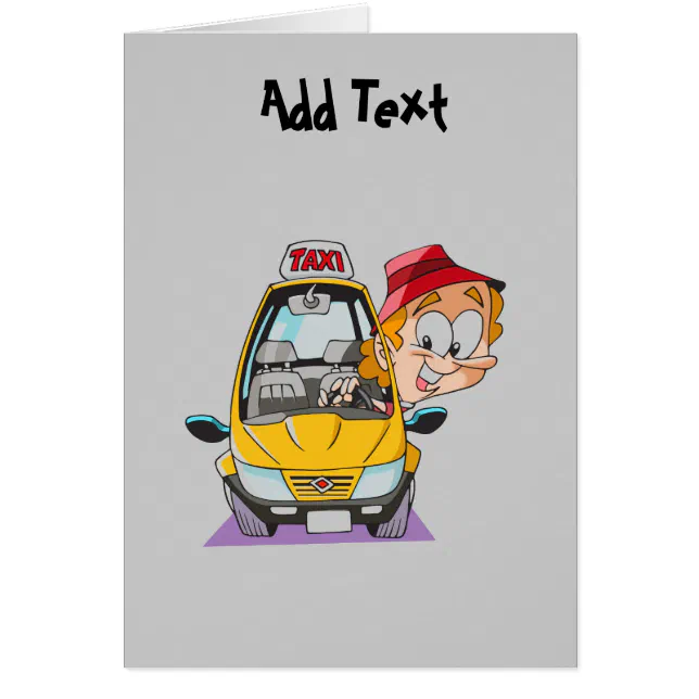 Funny taxi cab driver cartoon personalized | Zazzle