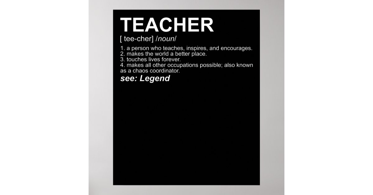 Funny Teacher Definition Poster | Zazzle