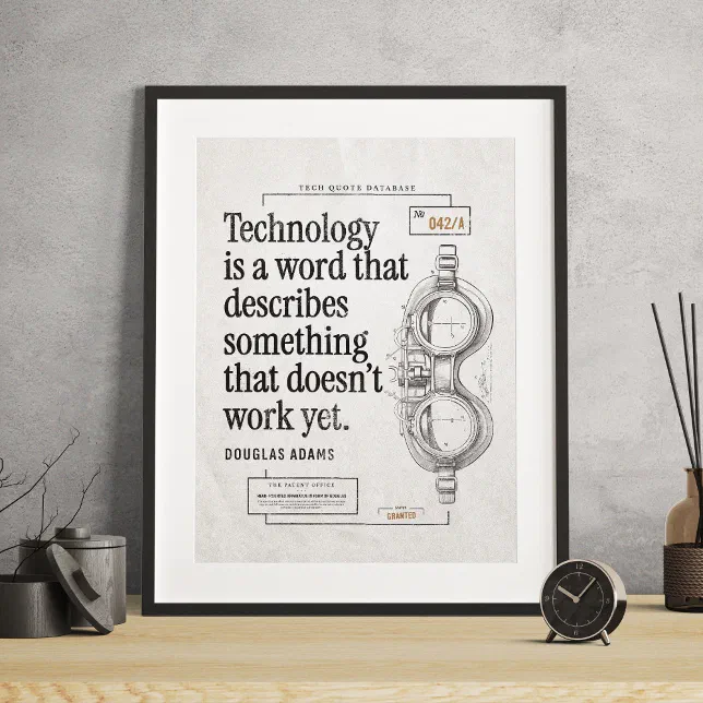 Funny Tech Quote on Patent Drawing for Geeks Poster | Zazzle