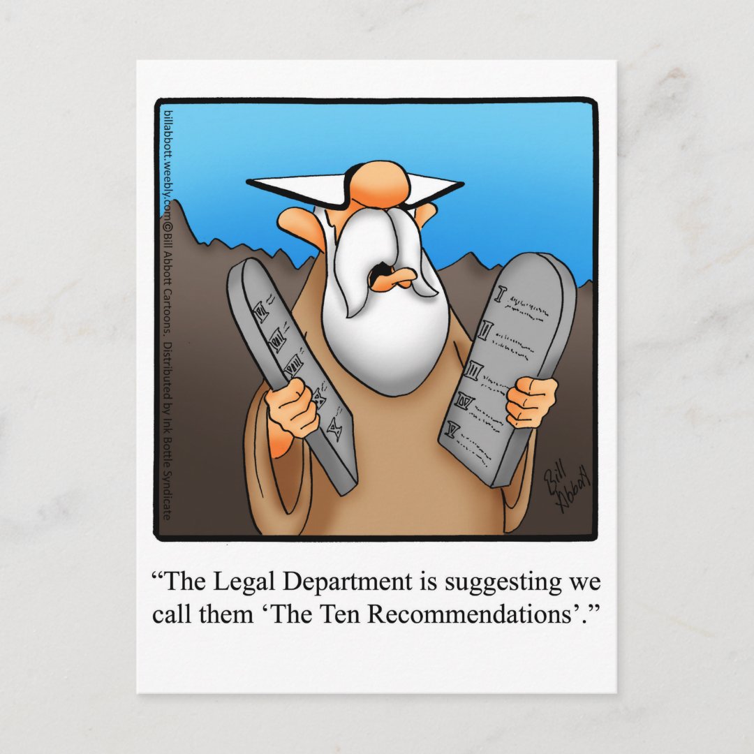 Funny "Ten Recommendations" Humor Postcard | Zazzle
