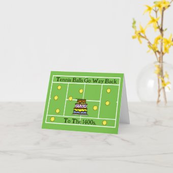 Funny Tennis Birthday Card with Tennis Ball Trivia | Zazzle