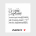 Funny Tennis Captain Definition, Tennis Captain Gi Sticker | Zazzle