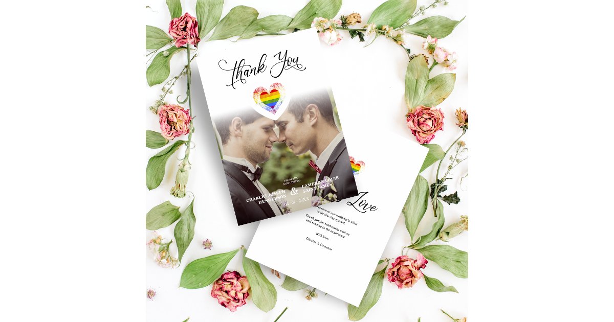 Funny Thank You LGBT Rainbow Pride Heart Photo | Zazzle