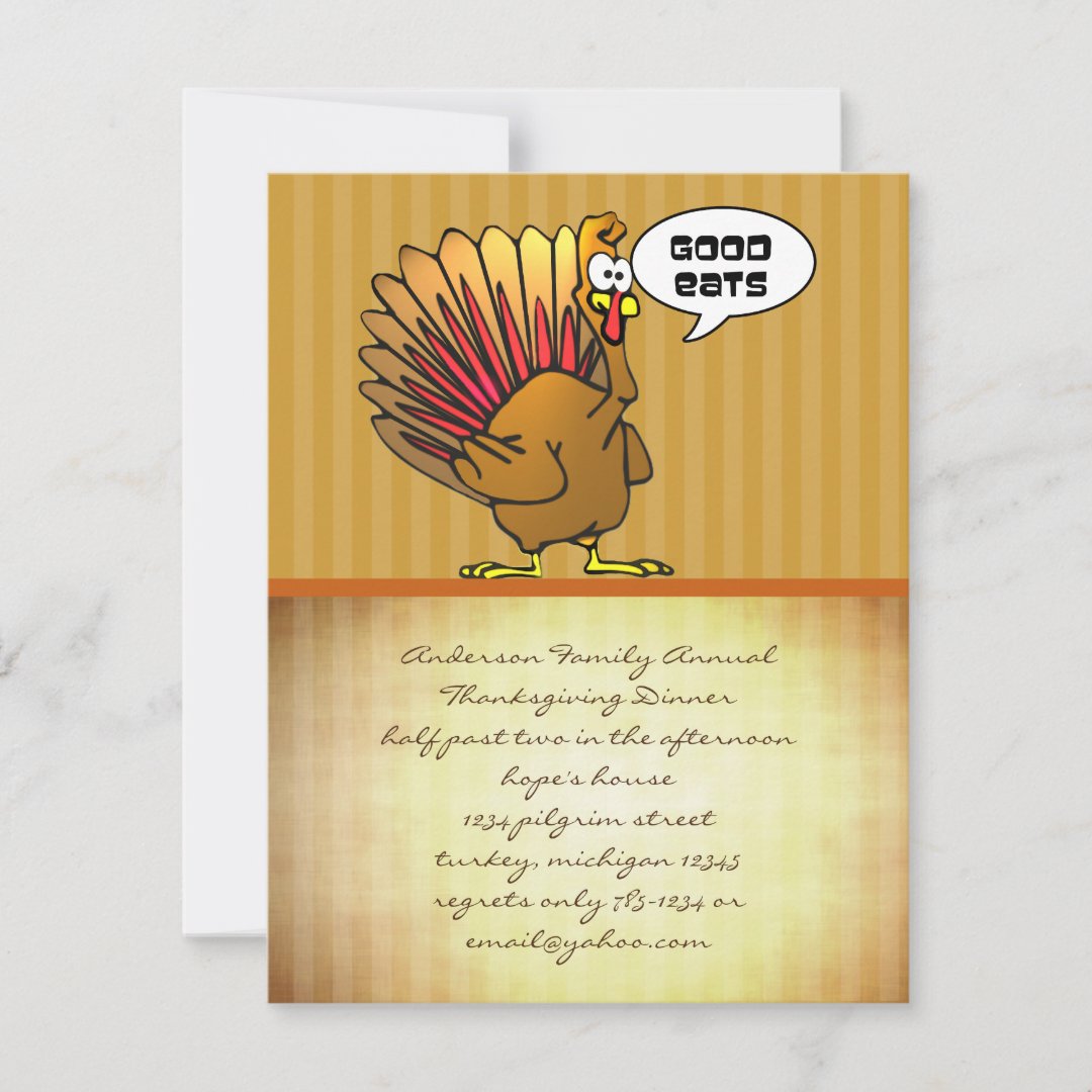 Funny Thanksgiving Dinner Invitation | Zazzle