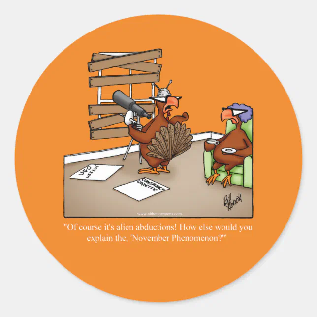 Funny Thanksgiving Humor Stickers | Zazzle