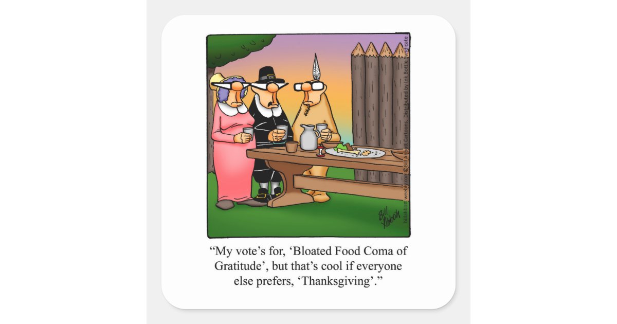 Funny Thanksgiving Stickers "Food Coma" | Zazzle